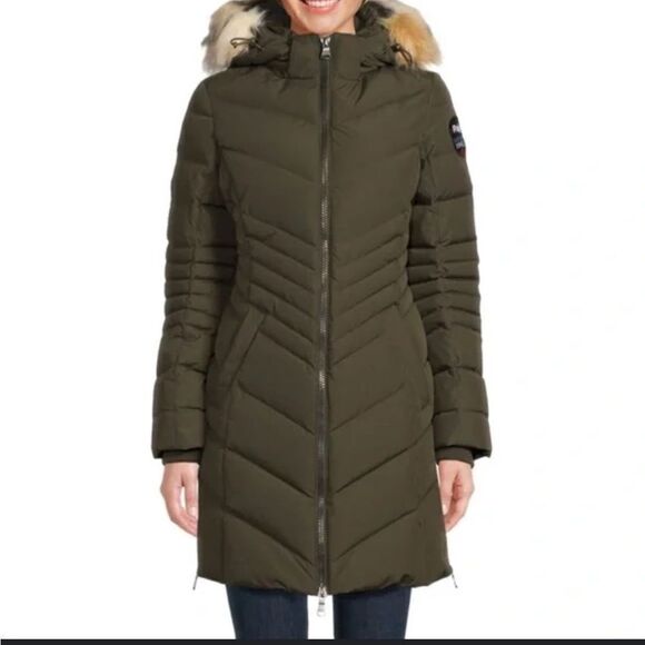 Pajar | Jackets & Coats | Pajar Queens Faux Fur Quilted Puffer Hoodedcoat Size Xs Jacket Green ...